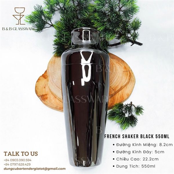 French Shaker Black 550ml – B&B Supplier