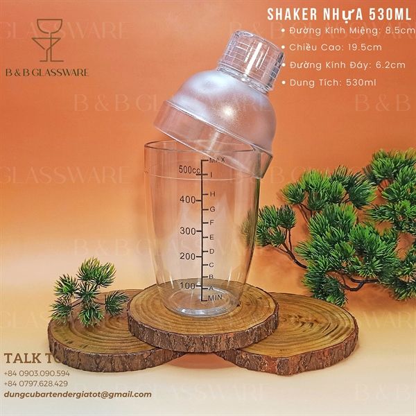 Shaker Nhựa 530ml – B&B Supplier