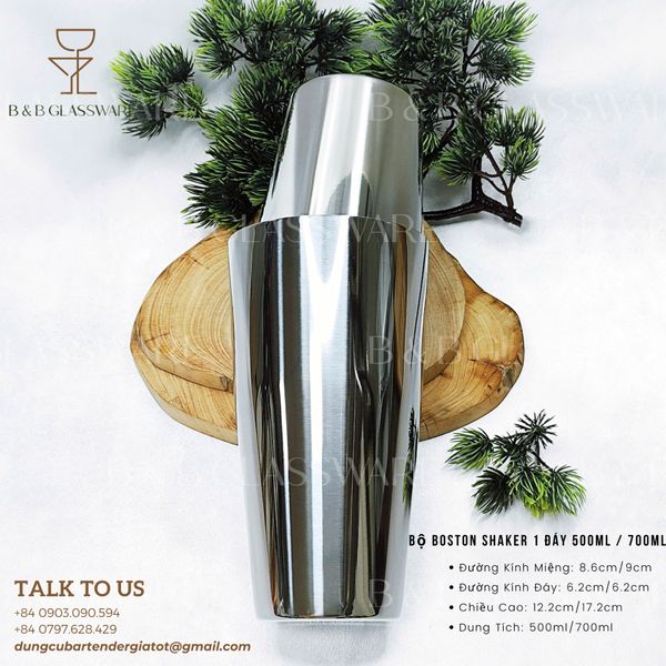 Bộ Boston Shaker 1 Đáy 500ml/700ml – B&B Supplier
