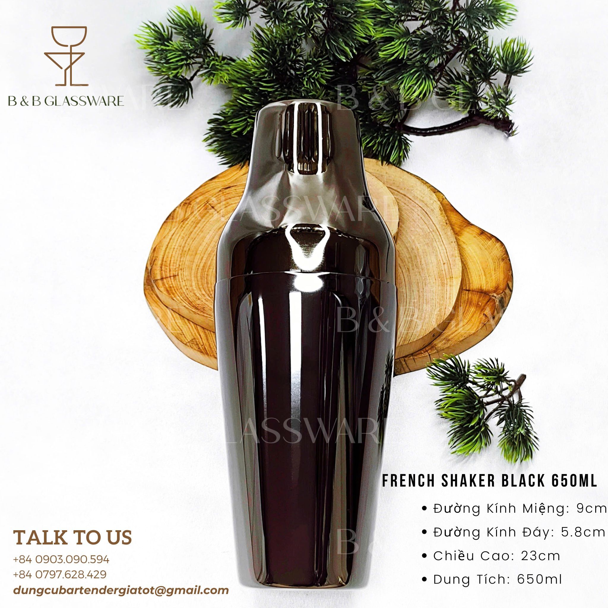 French Shaker Black 650ml – B&B Supplier