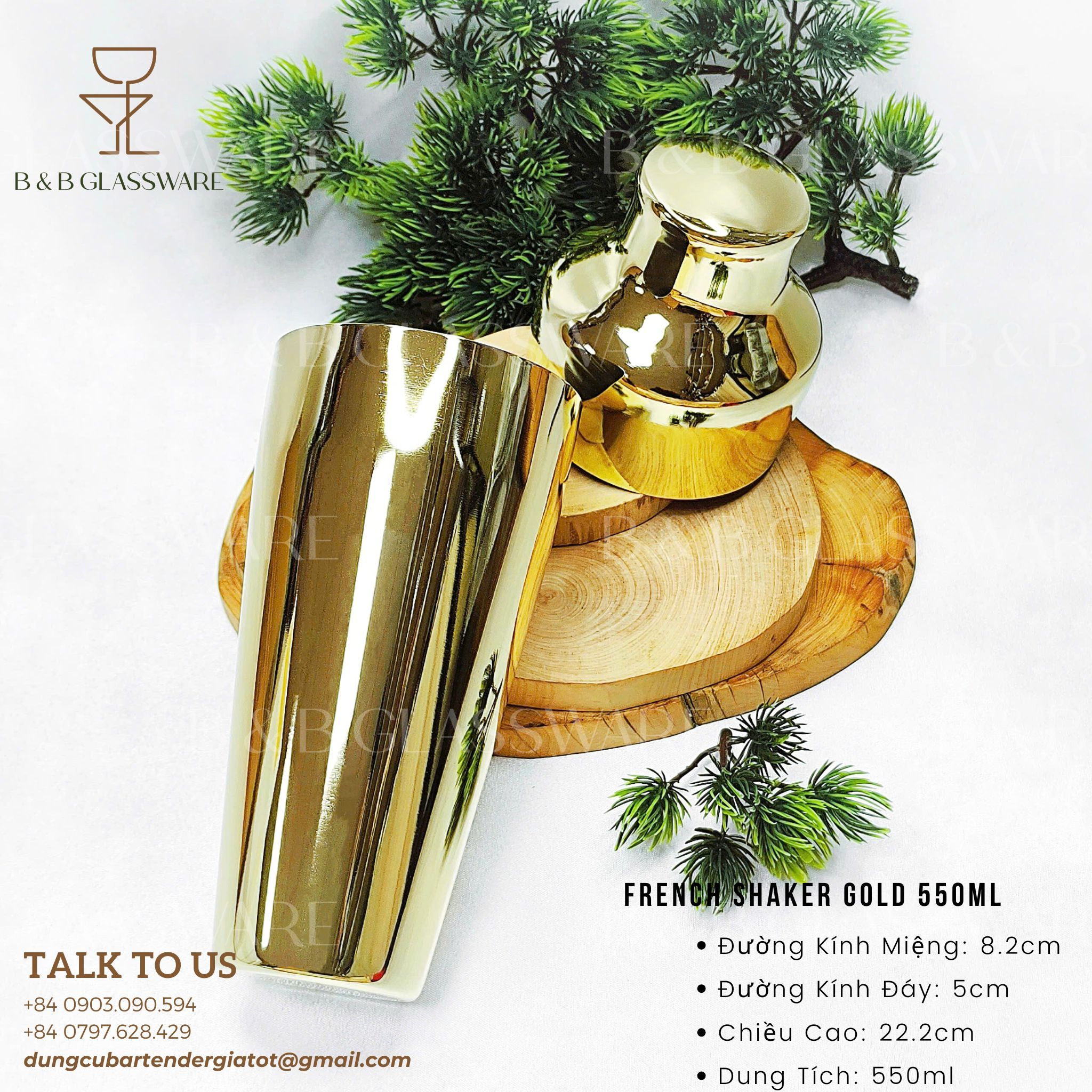 French Shaker Gold 550ml – B&B Supplier