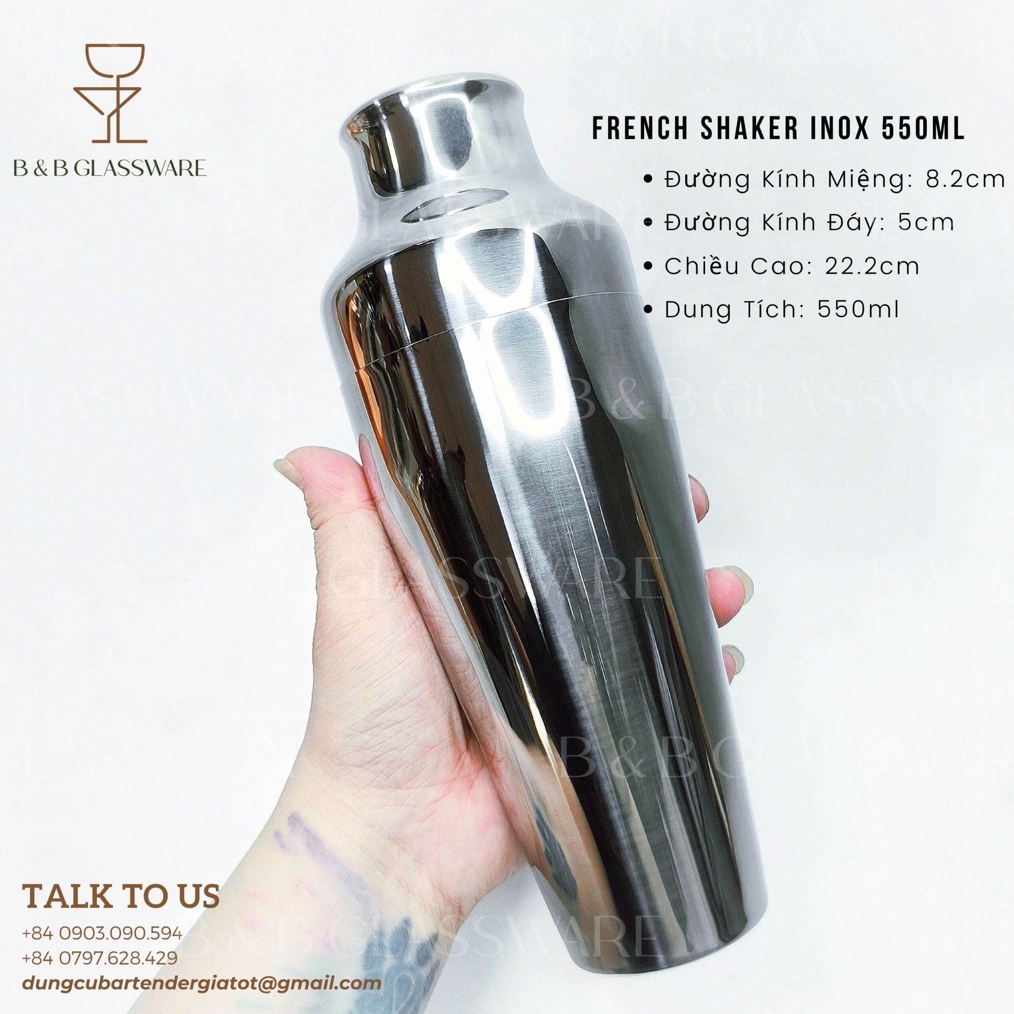 French Shaker Inox 550ml – B&B Supplier