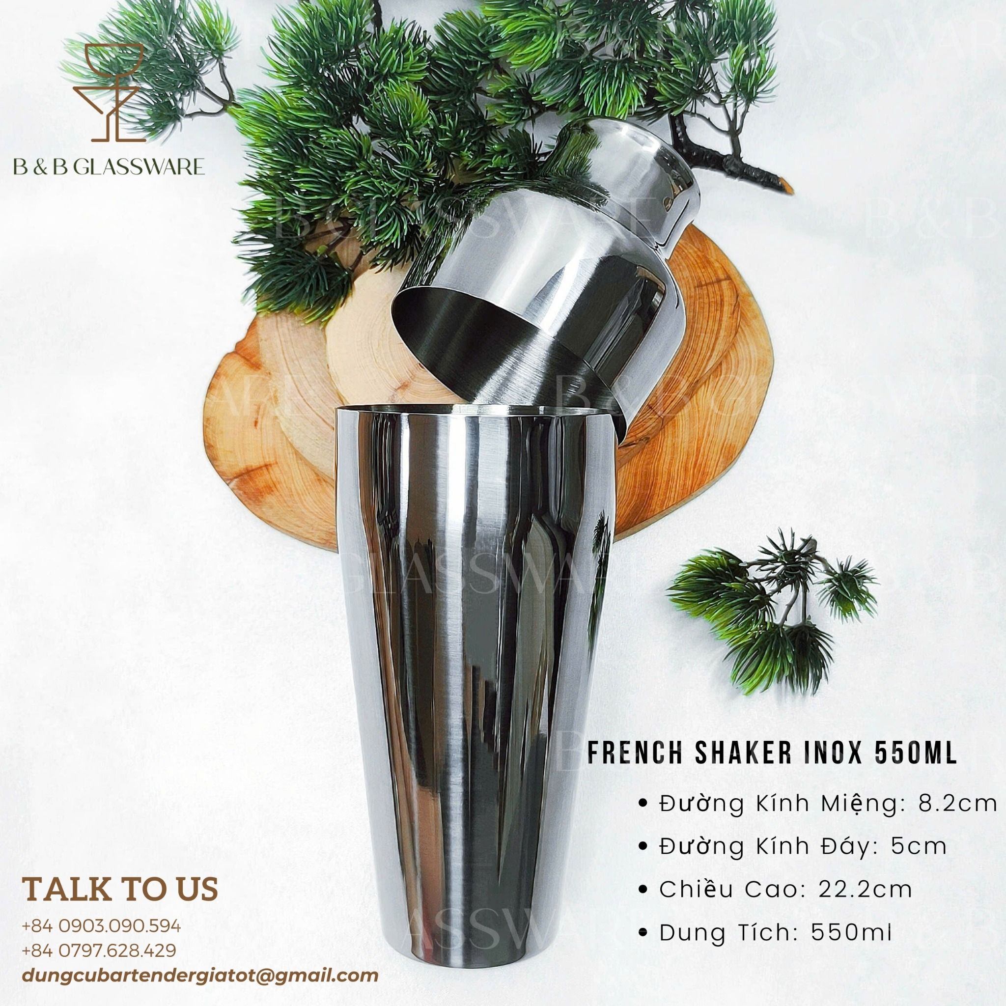 French Shaker Inox 550ml – B&B Supplier