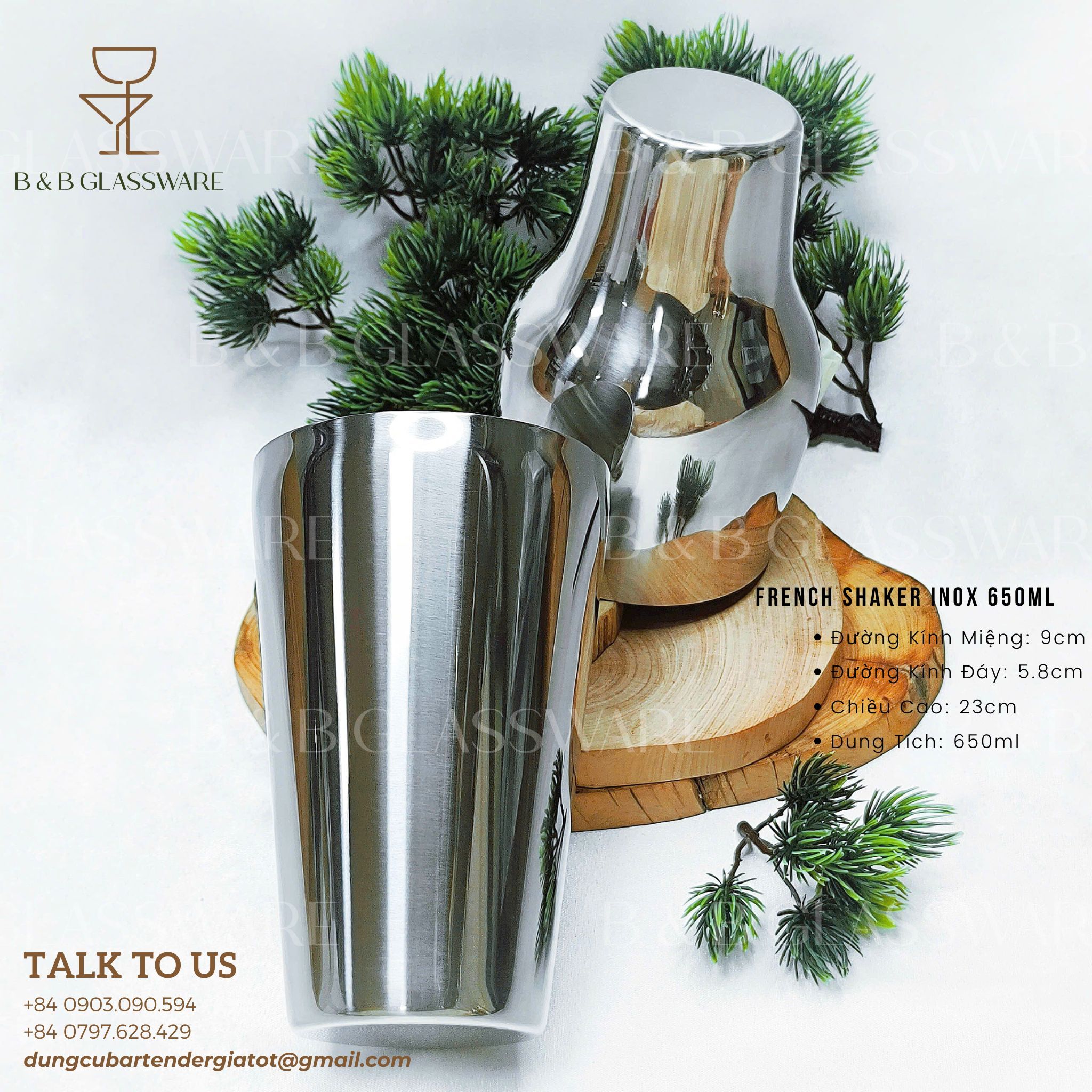 French Shaker Inox 650ml – B&B Supplier