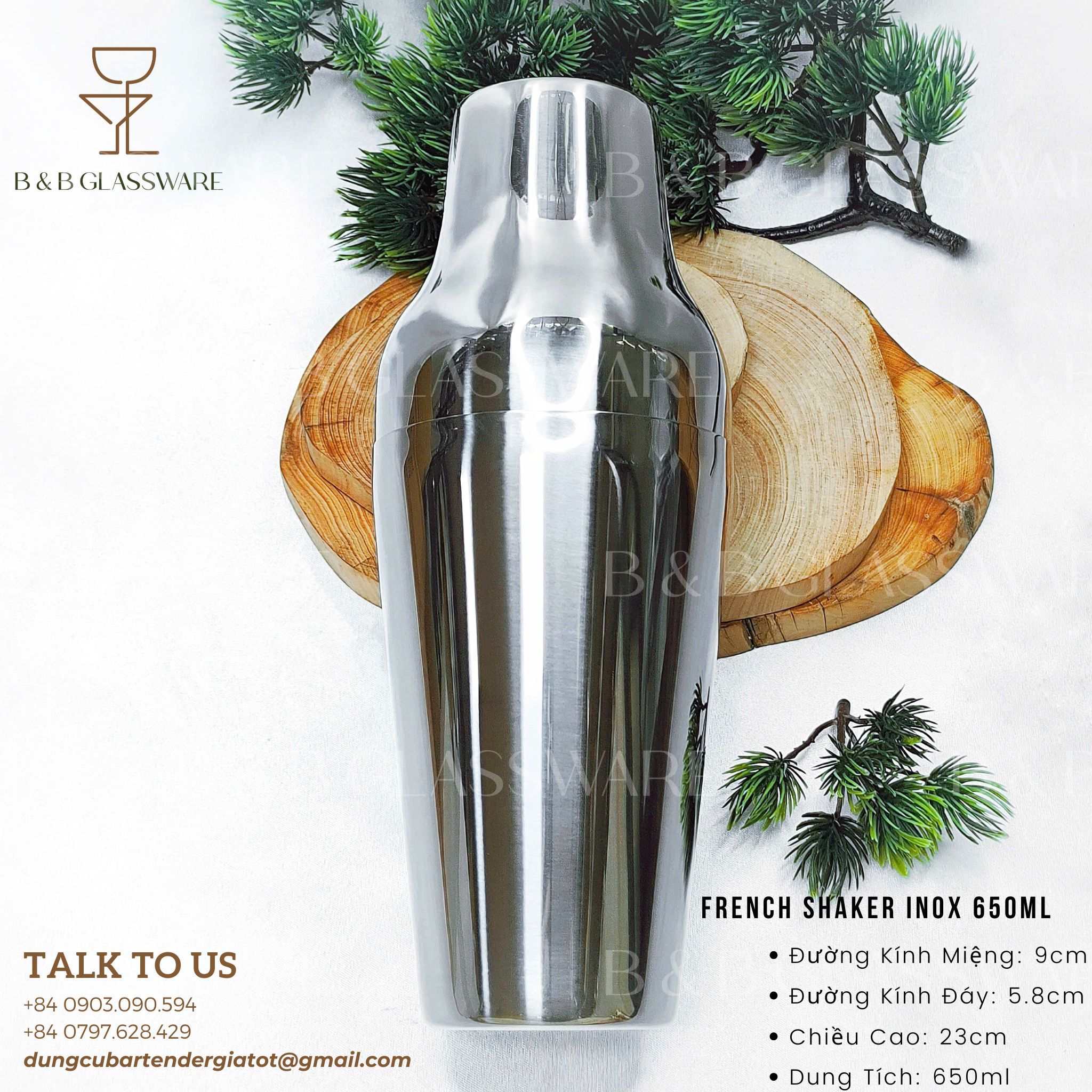 French Shaker Inox 650ml – B&B Supplier