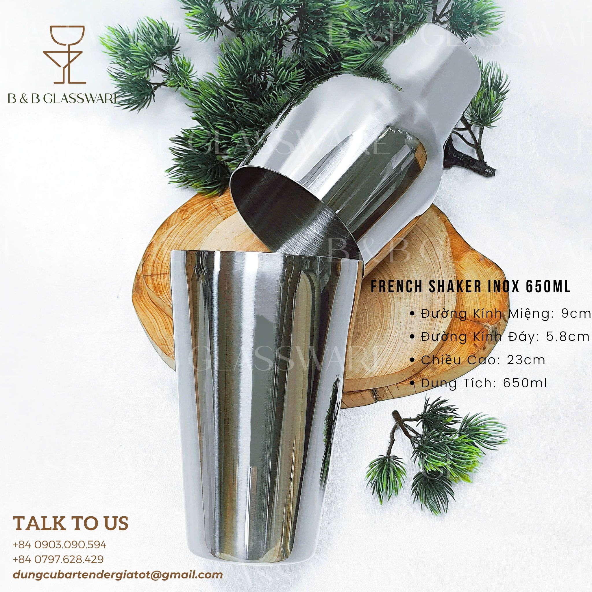 French Shaker Inox 650ml – B&B Supplier
