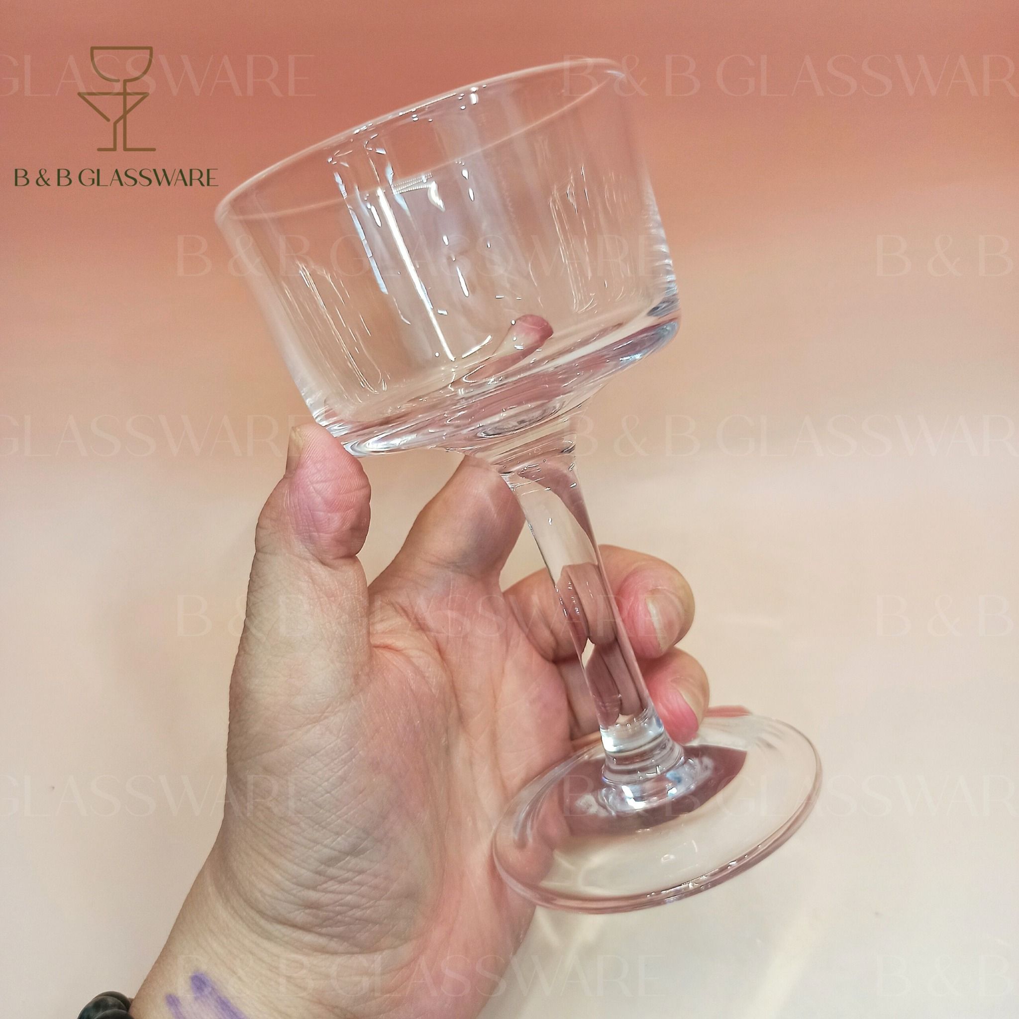 Ly Coupe Vuông Trơn 130ml – B&B Supplier