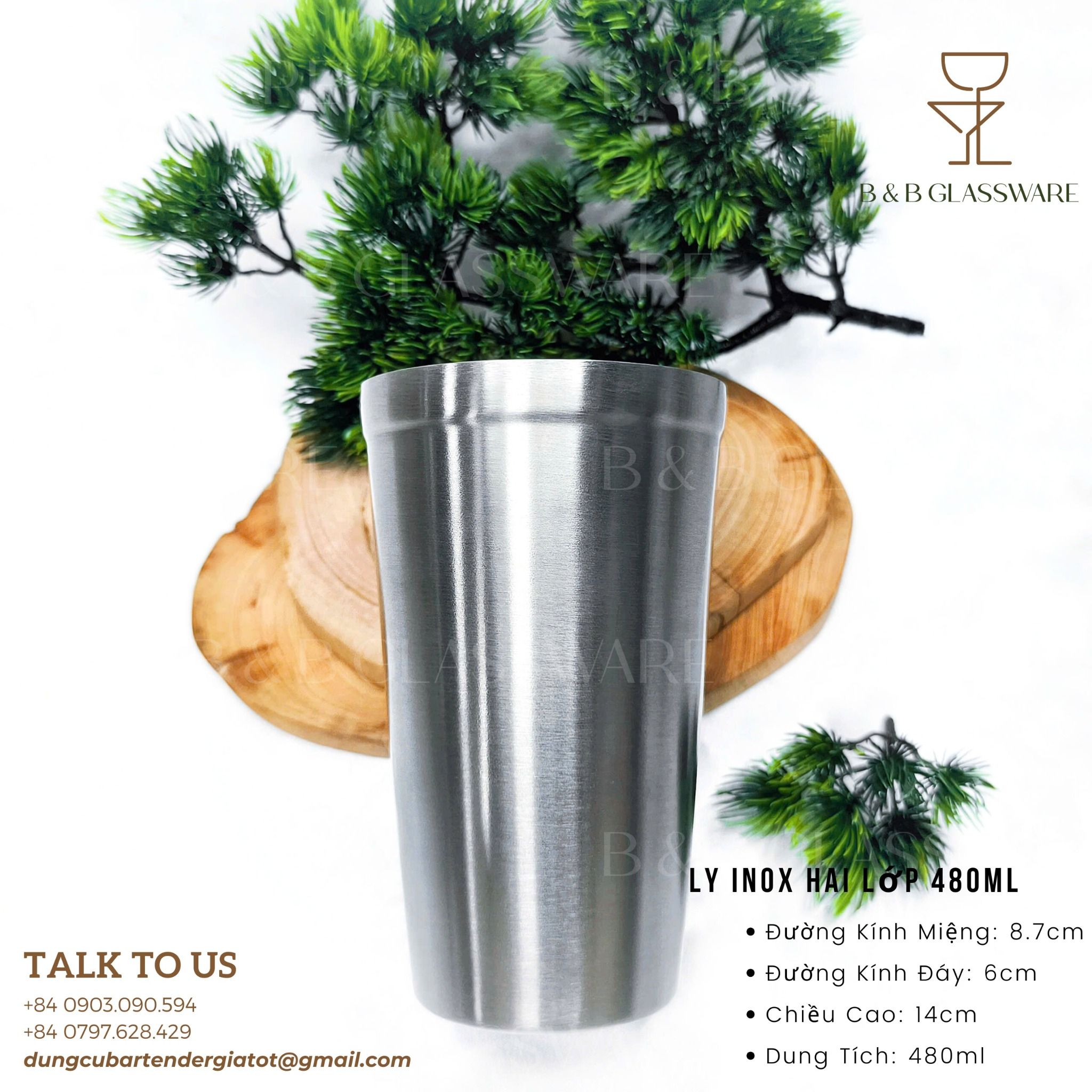Ly Inox 2 Lớp 480ml – B&B Supplier