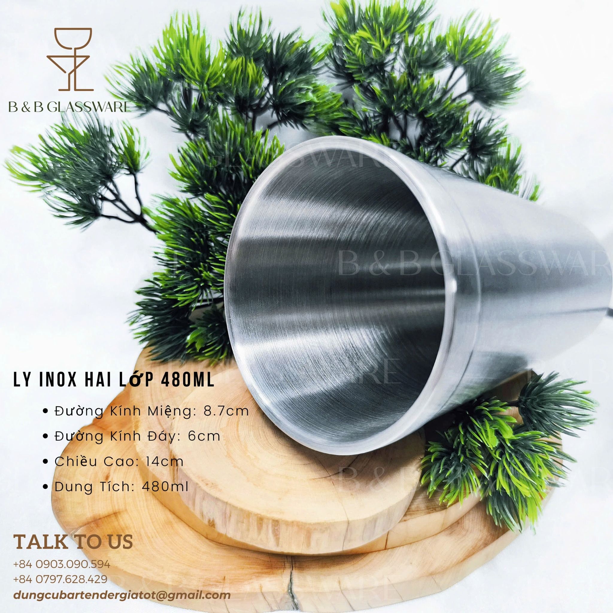 Ly Inox 2 Lớp 480ml – B&B Supplier