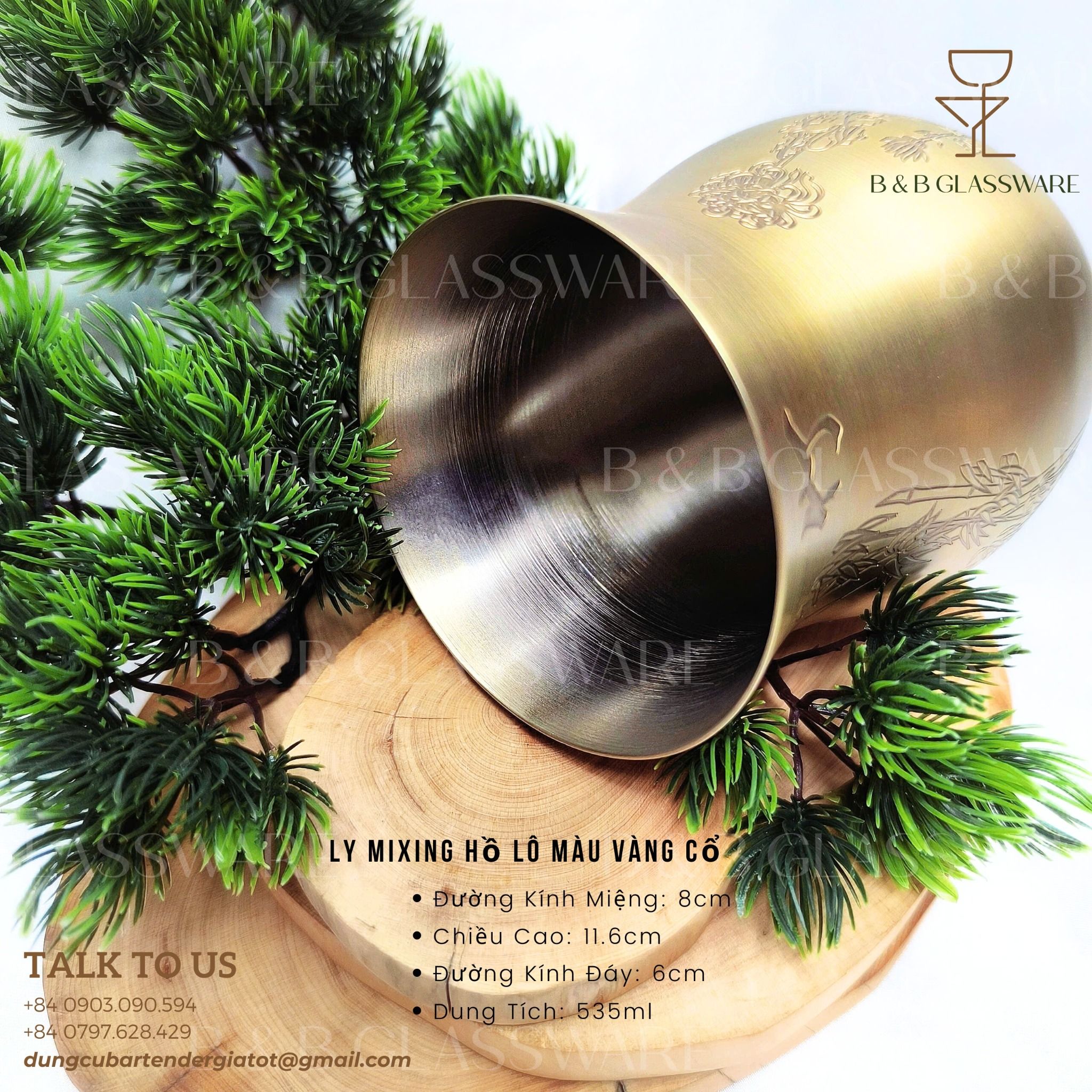 Ly Mixing Hồ Lô Màu Vàng Cổ – B&B Supplier