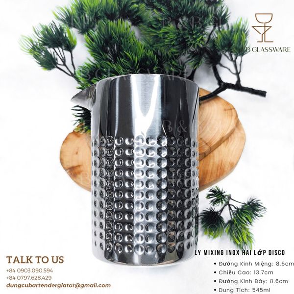 Ly Mixing Inox 2 Lớp Disco – B&B Supplier