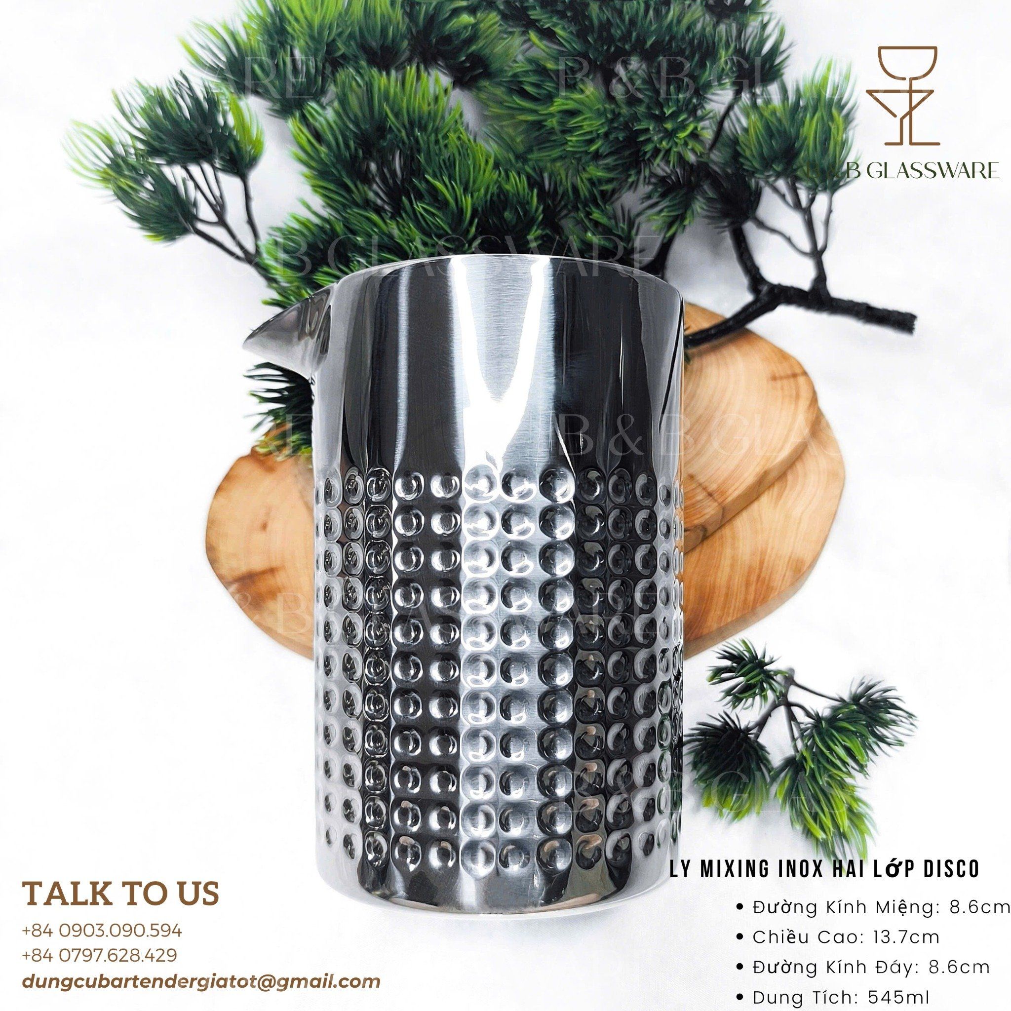 Ly Mixing Inox 2 Lớp Disco – B&B Supplier