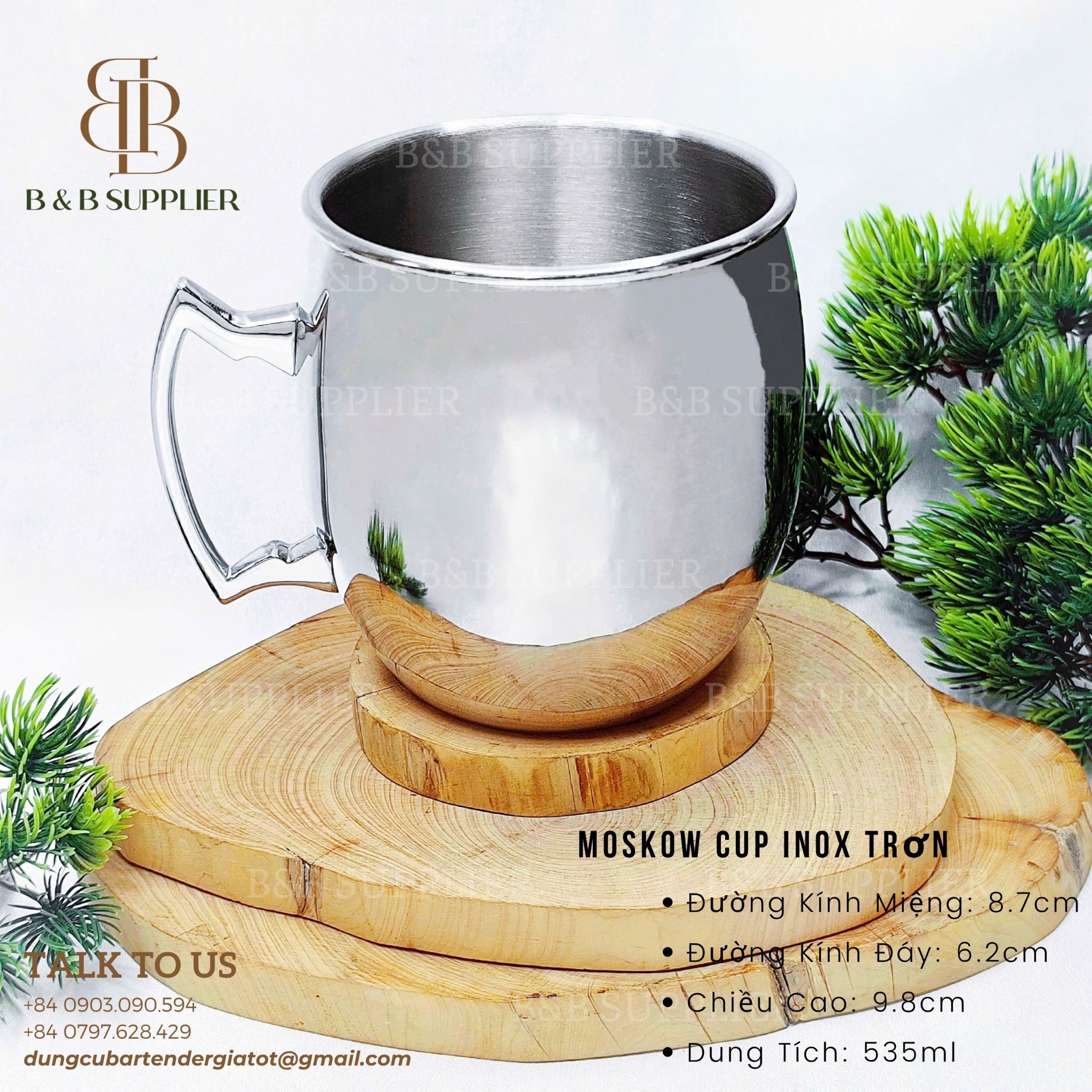 Moskow Cup Inox Trơn – B&B Supplier
