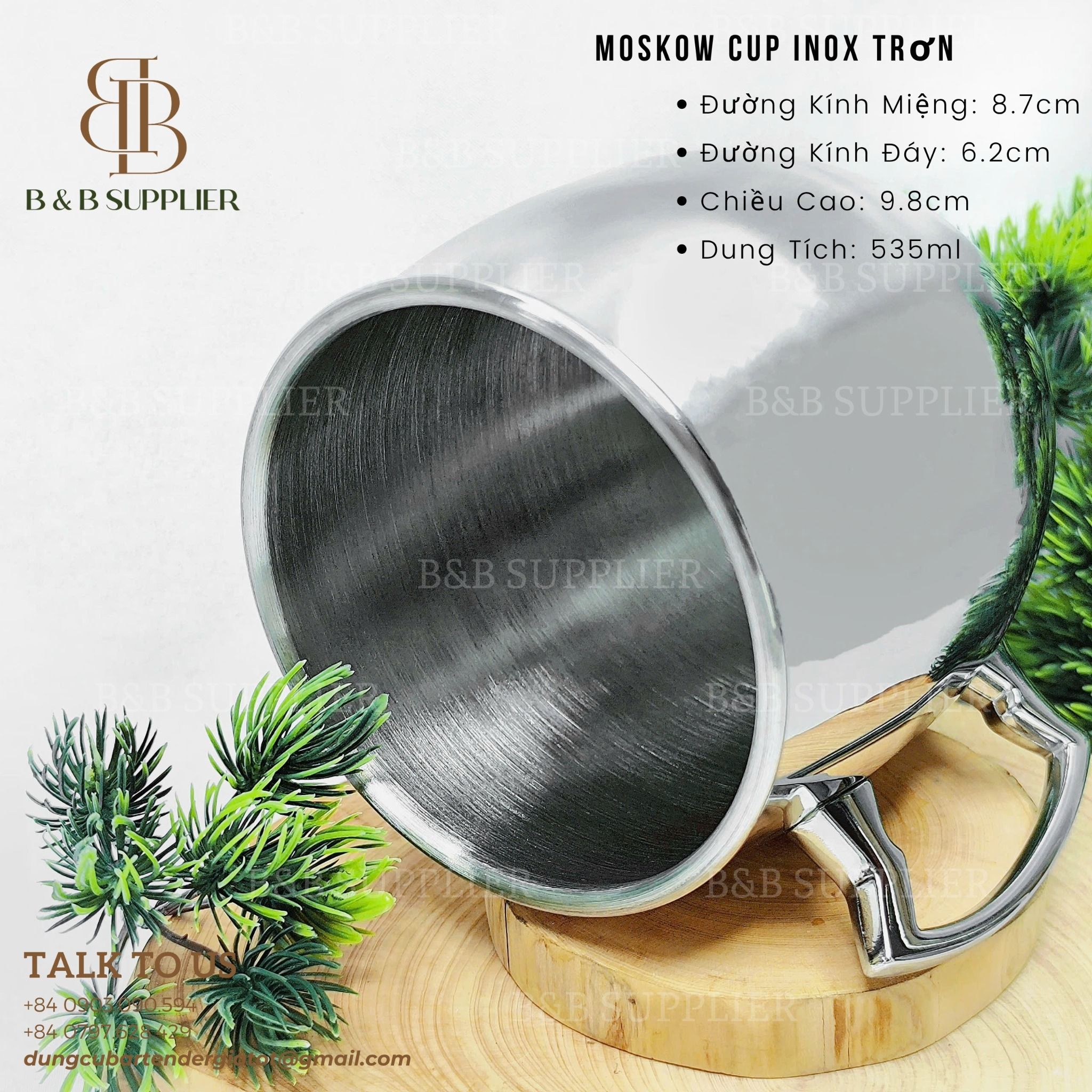 Moskow Cup Inox Trơn – B&B Supplier