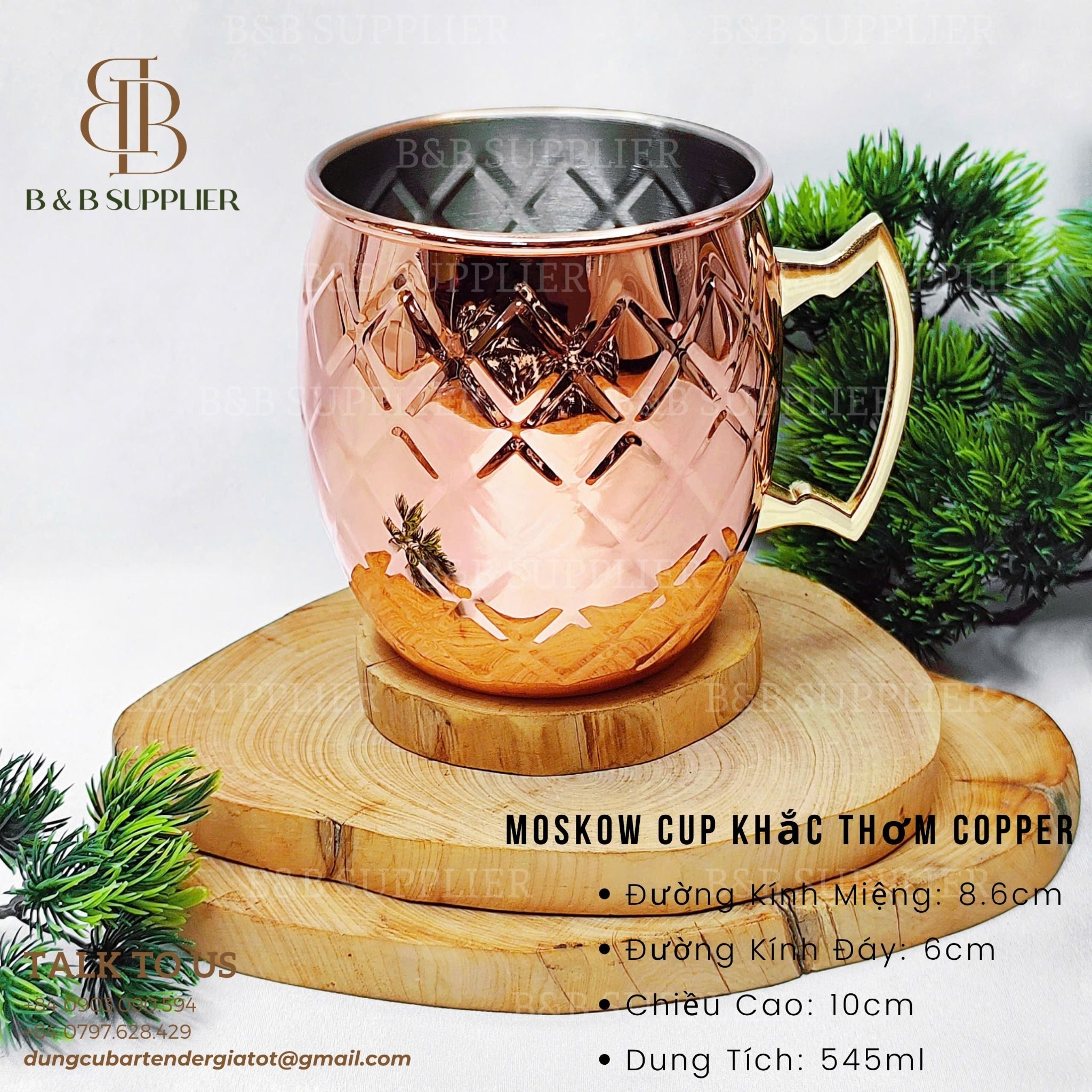 Moskow Cup Khắc Thơm Copper – B&B Supplier