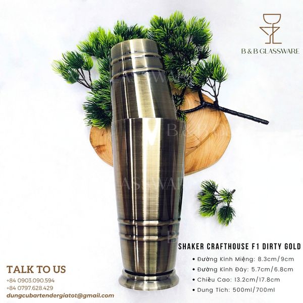 Bộ Shaker Crafthouse F1 Dirty Gold – B&B Supplier