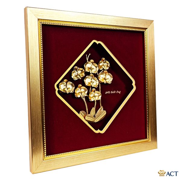 Tranh Hoa Lan Dát Vàng 24k