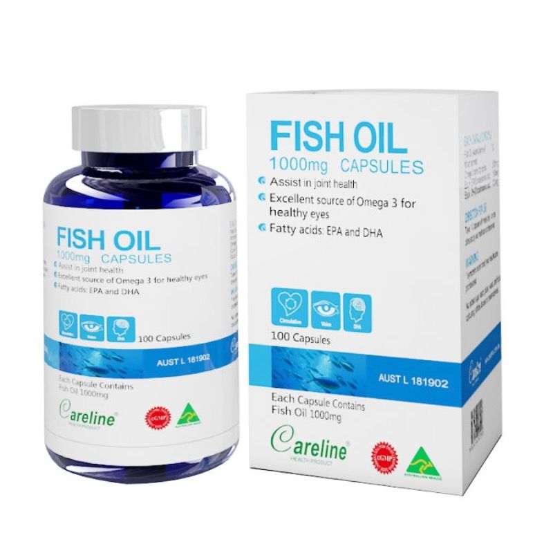 Dầu cá hồi đại dương Úc Careline Fish Oil 1000mg, bổ sung DHA EPA