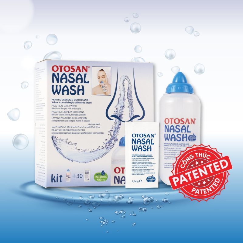 Bộ rửa xoang mũi Otosan Nasal Wash (1 kít + 30 gói) làm sạch sâu, hồi