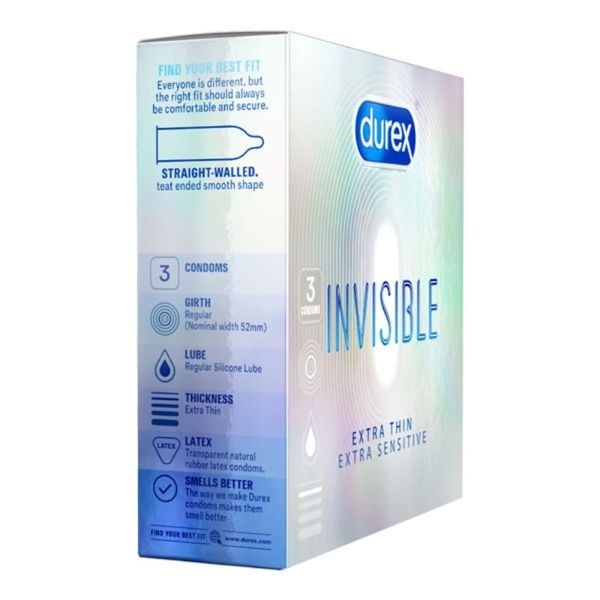 Bao cao su Durex Invisible Extra Thin Extra Sensitive siêu mỏng
