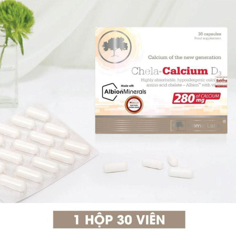 Viên uống bổ sung canxi hữu cơ Chela-Calcium D3 hộp 30 viên
