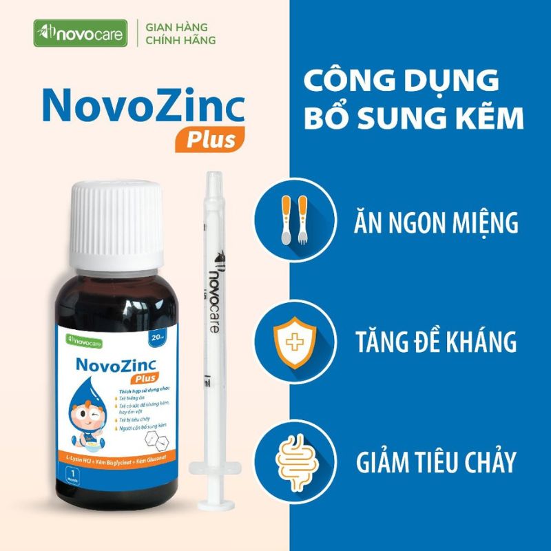 Kẽm NovozinC - Bí quyết giúp bé ăn ngon, tiêu hóa tốt (lọ 15ml)