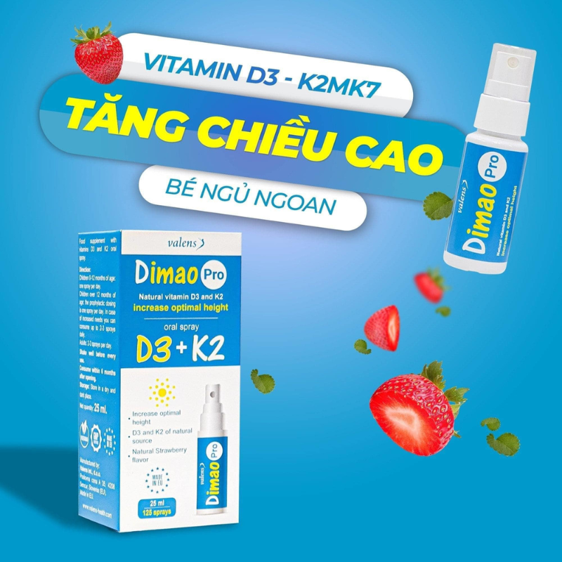 Dimao Pro Oral Spray - Bổ sung D3K2 dạng xịt nhập châu Âu