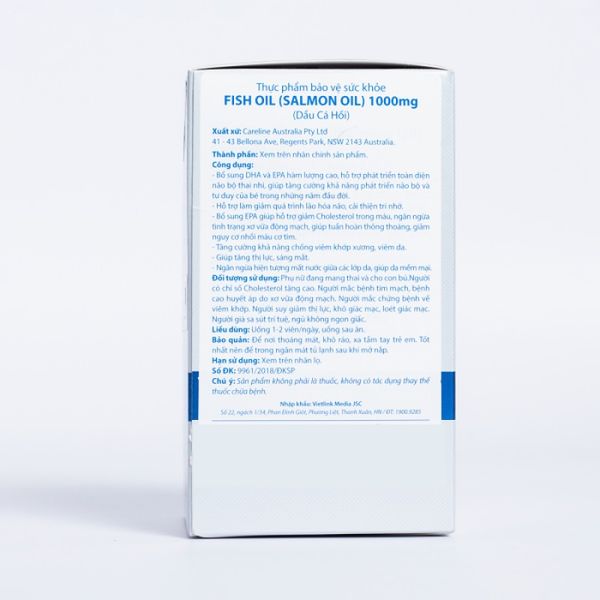 Viên uống fish oil Careline, bổ sung DHA dành cho bà bầu từ cá hồi Úc