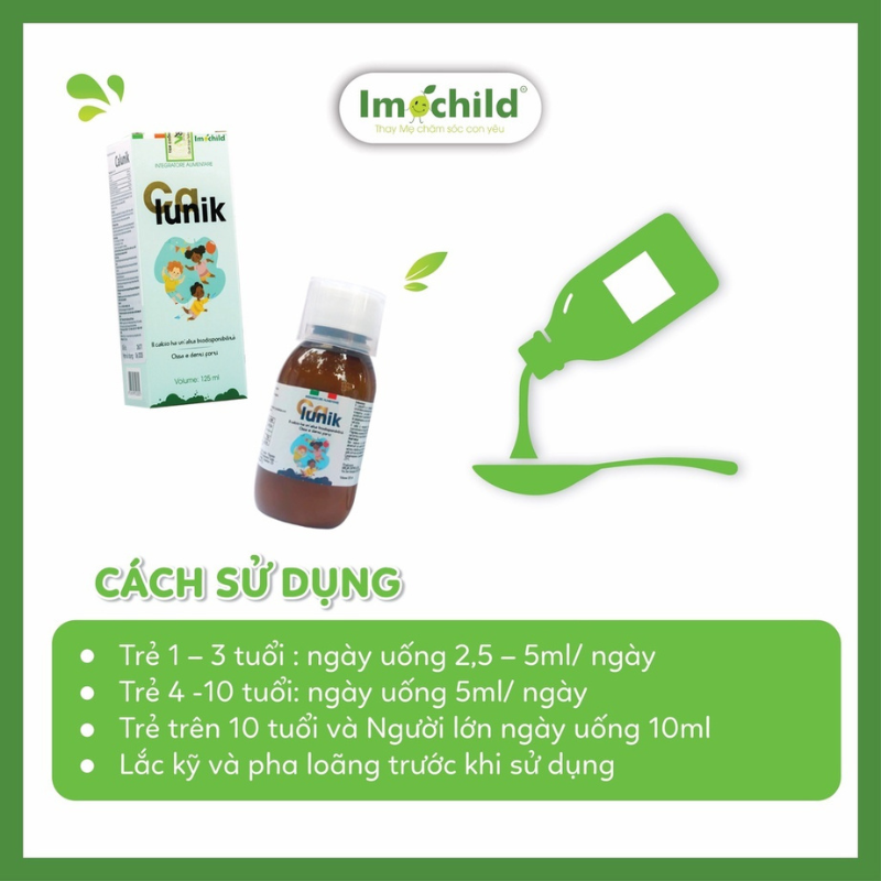 Canxi Calunik Imochild - Bổ sung Canxi Sinh Học Cho Trẻ, Chai 125ml