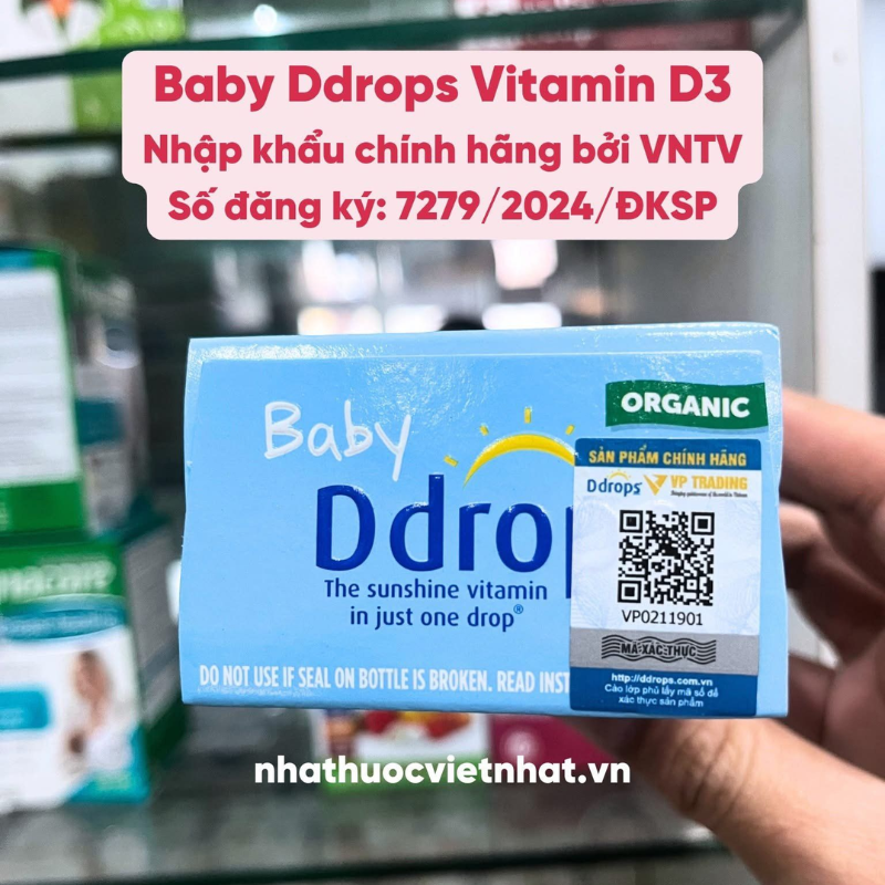 Baby Ddrops Vitamin D3 thuần nhỏ giọt cho trẻ sơ sinh chính hãng