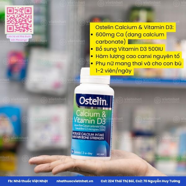 So sánh canxi Ostelin và canxi bioisland milk calcium 150 viên