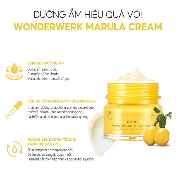 Kem Forencos Wonderwerk Marula Moisture Binding 50ml (Vàng)Kem Dưỡng ...