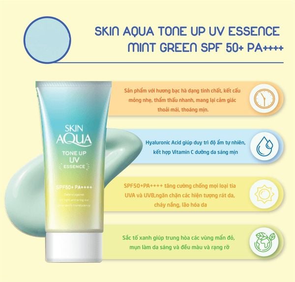 KCN Skin Aqua Tone Up Essence 80g (xanh)Kem Chống Nắng Skin Aqua Tone ...