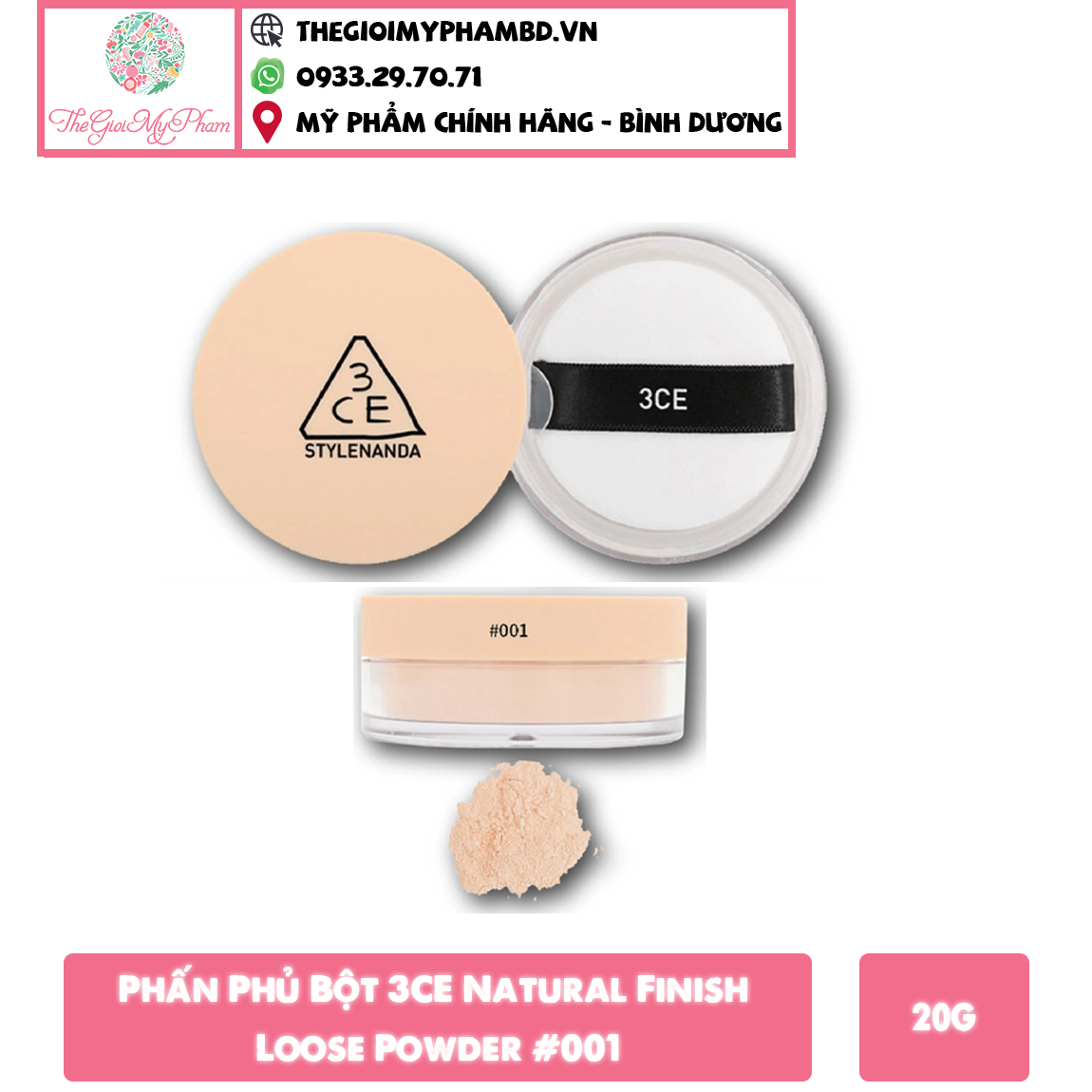 3CE - Phấn Phủ Bột 3CE Natural Finish Loose Powder 20g #0013CE - Phấn Phủ Bột 3CE Natural Finish ...
