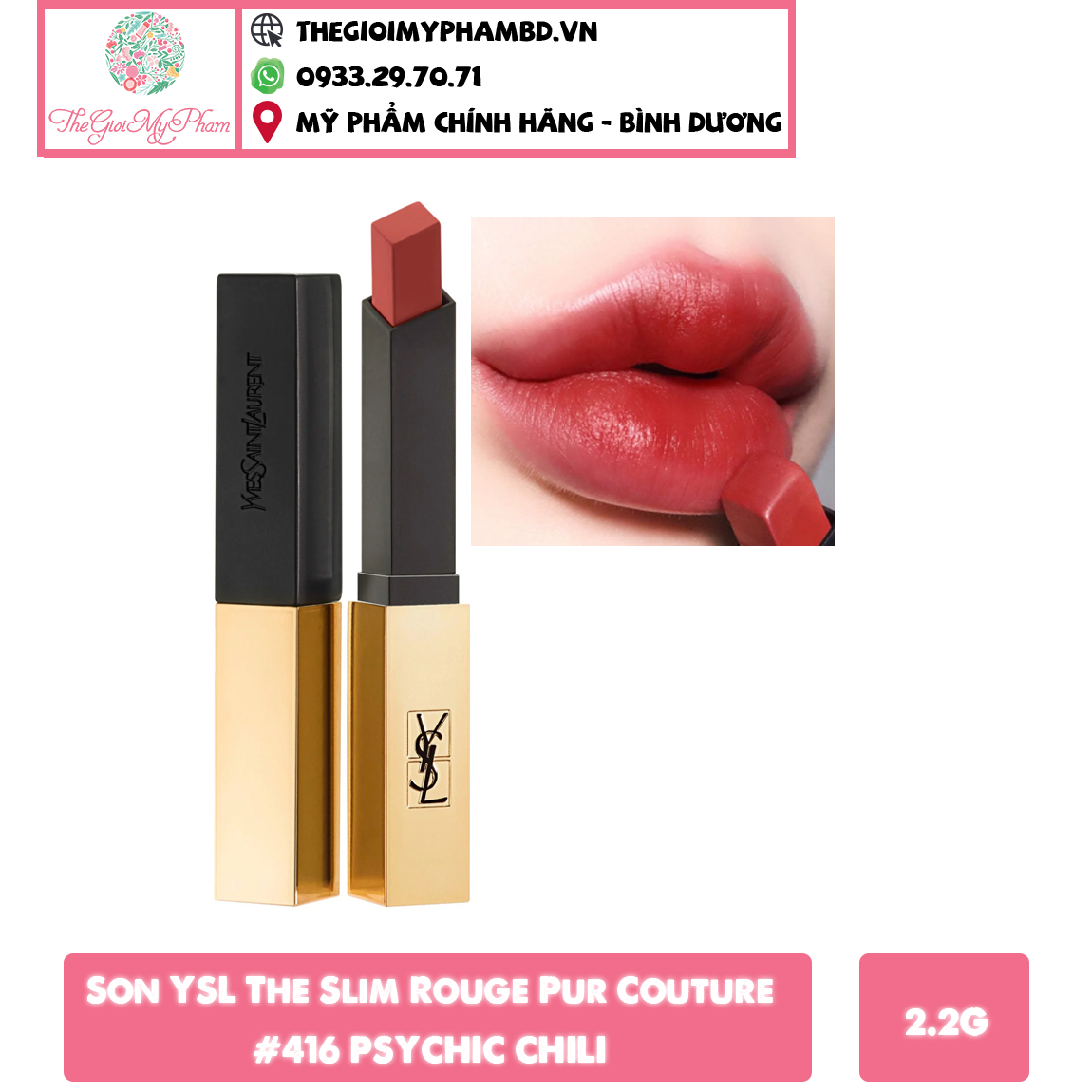 Son YSL The Slim #416 (Ko tđ)Son YSL The Slim #416 (Ko tđ) – Thế Giới Mỹ Phẩm Bình Dương