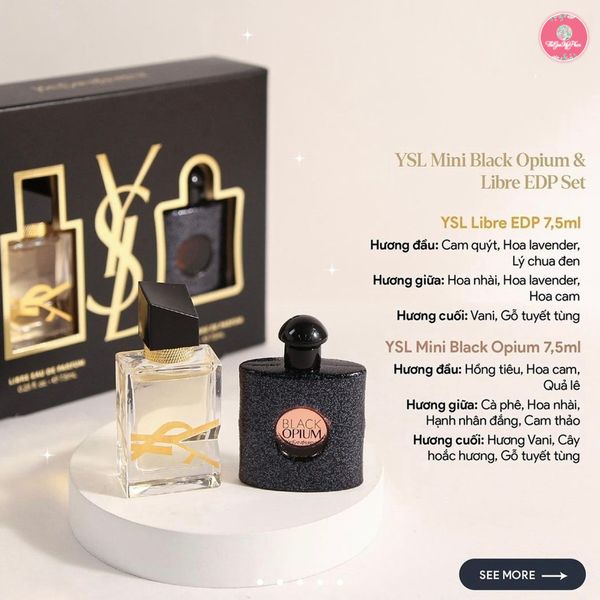 Set Nước Hoa YSL 2 Chai : Libre EDP 7.5ml + Black Opium EDP 7.5ml (Ko Tđ)Set Nước Hoa YSL 2 Chai ...