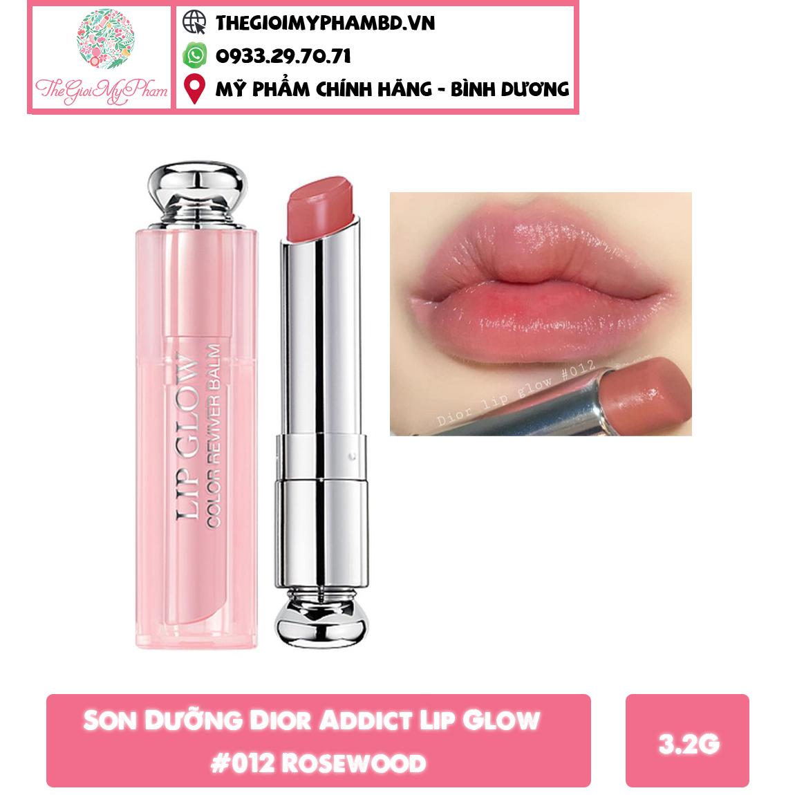 Dior - Son Dưỡng Addict Lip Glow #012 (Mẫu Mới) - Ko Tđ[KTD] Dior - Son ...