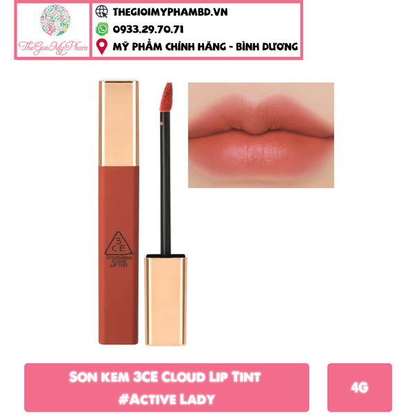 Son Kem 3CE Cloud Lip Tint #Active Lady (Ko tđ)[KTD] Son kem 3CE Cloud ...