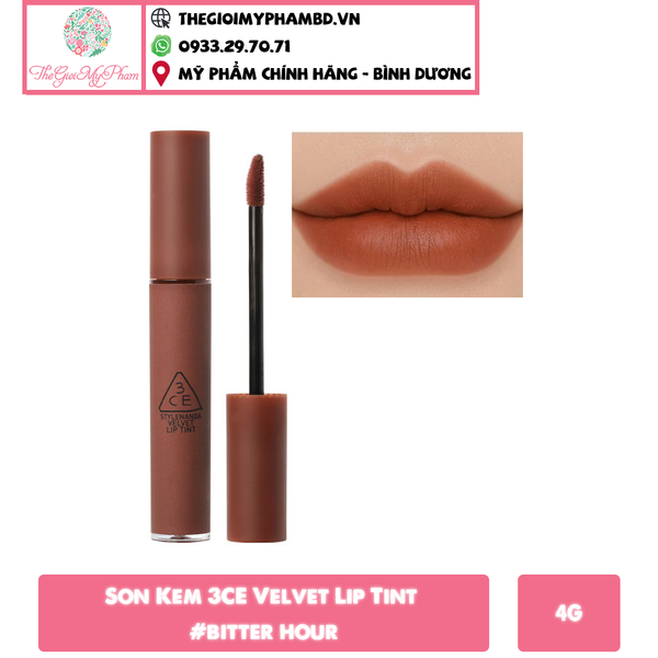 Son 3CE Velvet Lip Tint #Bitter Hour ( Ko tđ )[KTD] Son 3CE Velvet Lip ...