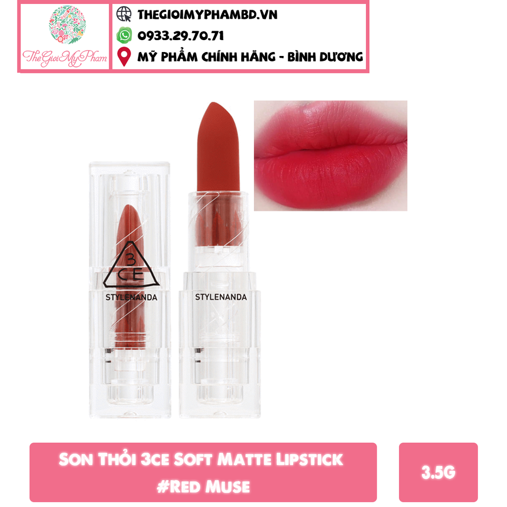 3CE - Soft Matte Lipstick #Red Muse (Ko tđ)[KTD] 3CE - Soft Matte ...