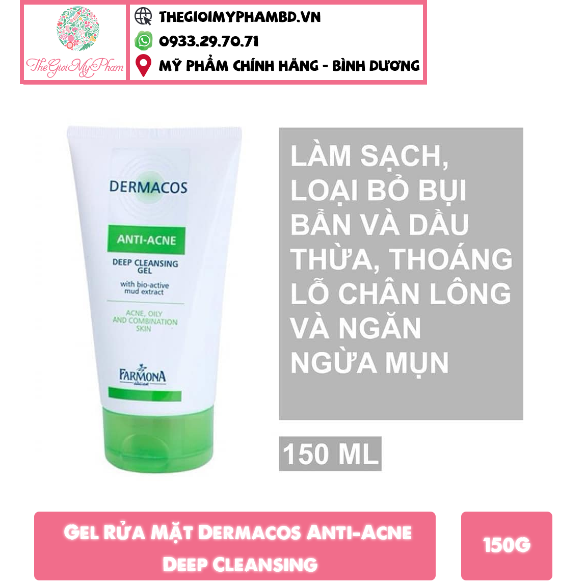 Sữa Rửa Mặt Sạch Sâu, Ngừa Mụn Farmona Dermacos Anti-Acne Deep ...