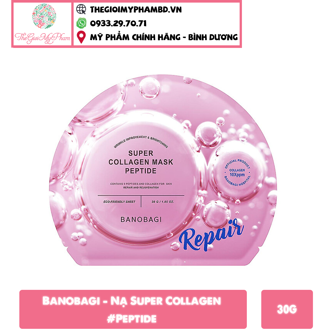 Banobagi - Nạ Super Collagen #PeptideMặt Nạ Banobagi Super Collagen ...