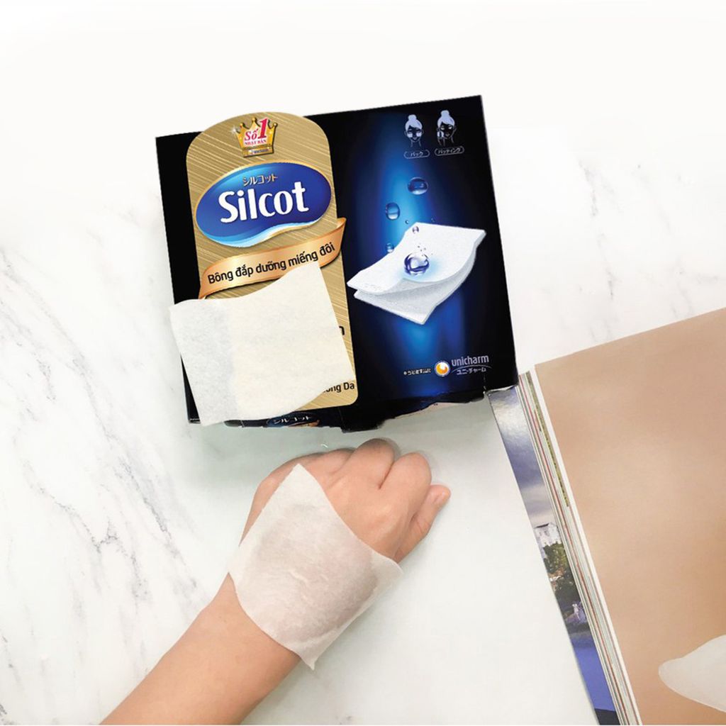 Bông tẩy trang Silcot Nhật miếng đôi - xanh đenBông tẩy trang Silcot ...