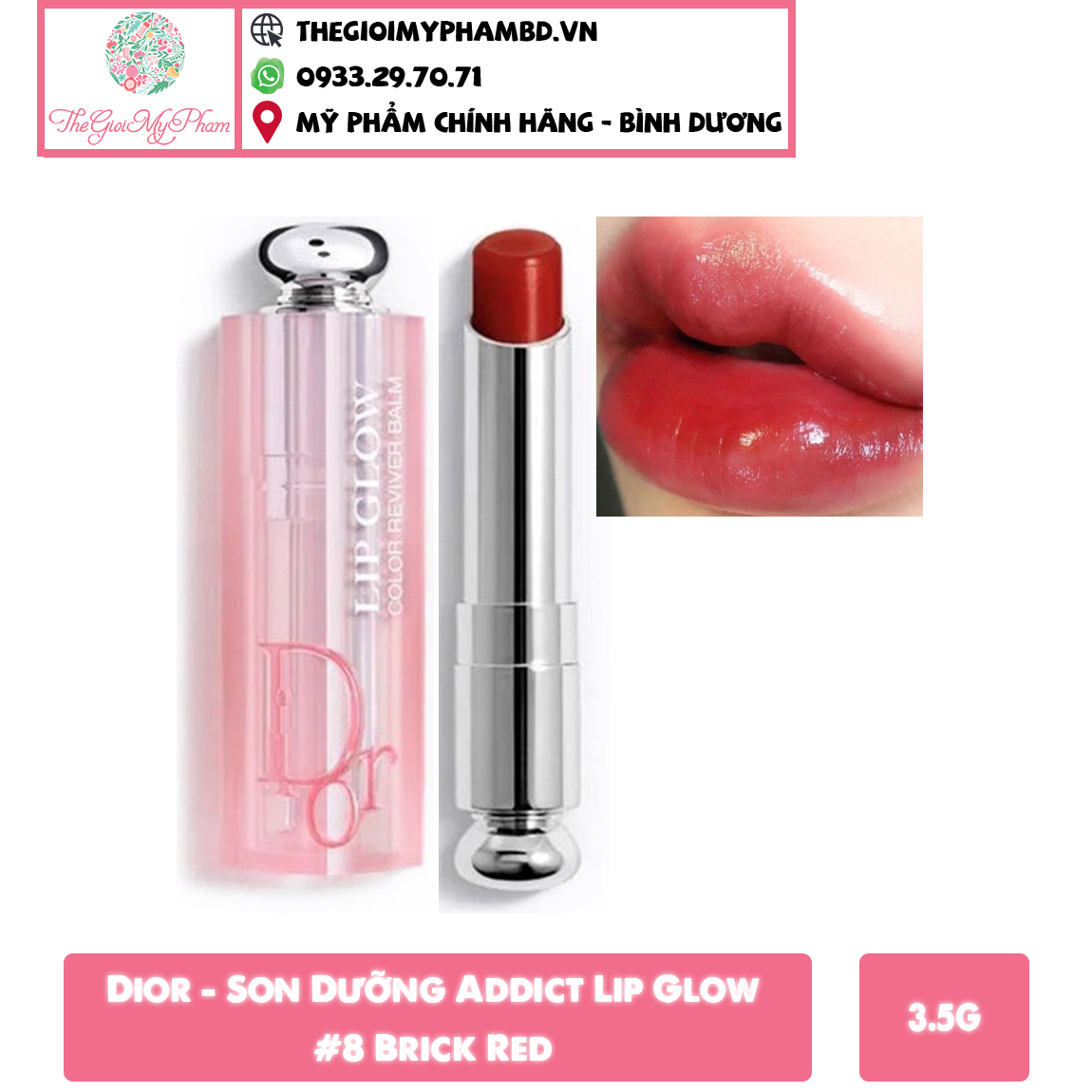 Dior - Son Dưỡng Addict Lip Glow #8 (Mẫu Mới) - Ko Tđ[KTD] Son Dưỡng ...