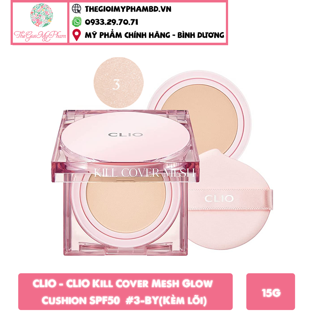CLIO - CLIO Kill Cover Mesh Glow Cushion SPF50 #3-BY(Kèm lõi)CLIO ...