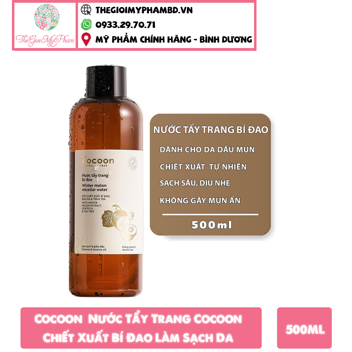Cocoon - Nước Tẩy Trang Cocoon Chiết Xuất Bí Đao Làm Sạch Da 500mlNước Tẩy Trang Chiết Xuất Bí ...