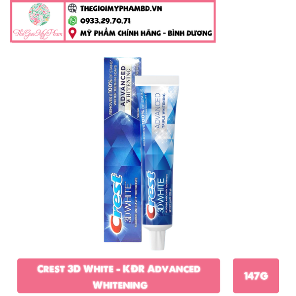 Crest 3D White - KĐR Advanced Whitening 147gCrest 3D White - KĐR Advanced Whitening 147g – Thế ...