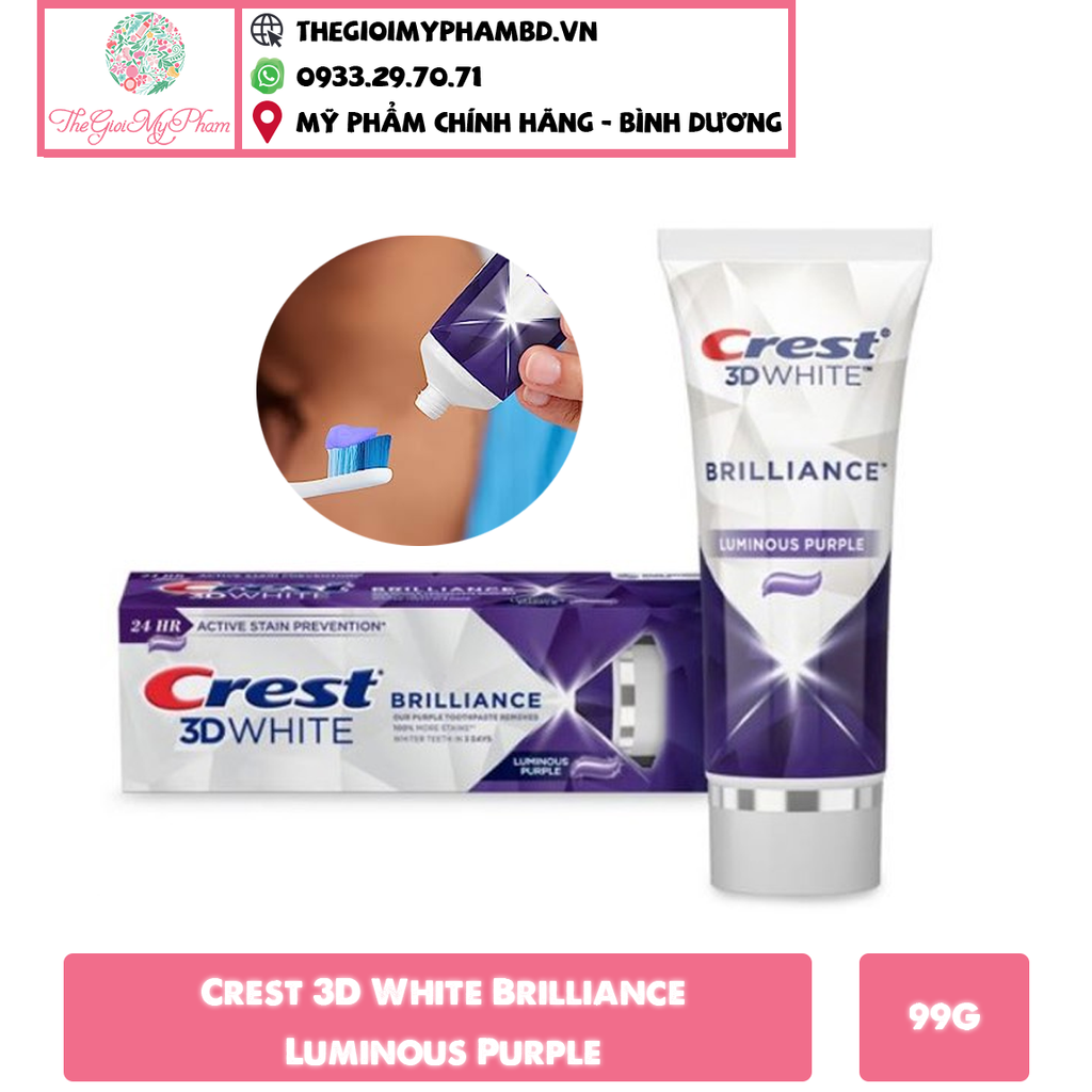 Crest 3D White - KĐR Brilliance #Luminous Purple 99gCrest 3D White ...