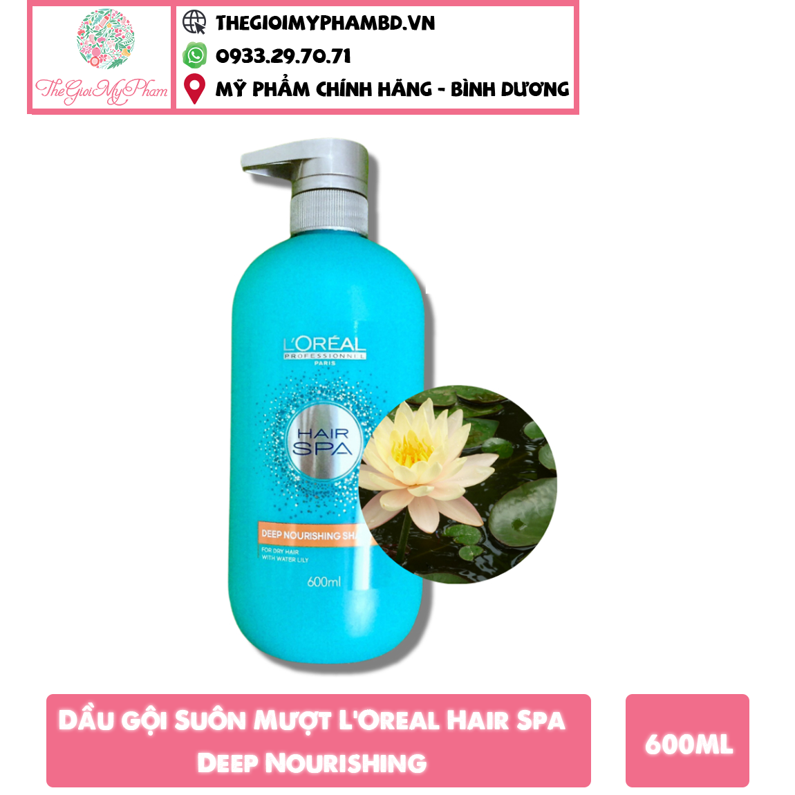 Dầu gội Suôn Mượt L'Oreal Hair Spa Deep Nourishing 600mlDầu gội Suôn Mượt L'Oreal Hair Spa Deep ...