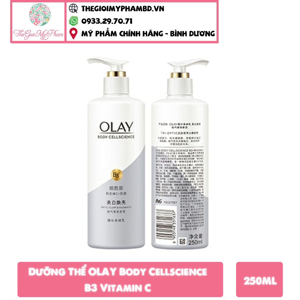 Dưỡng Thể OLAY Body Cellscience B3+Vitamin C 250mlDưỡng Thể OLAY Body ...